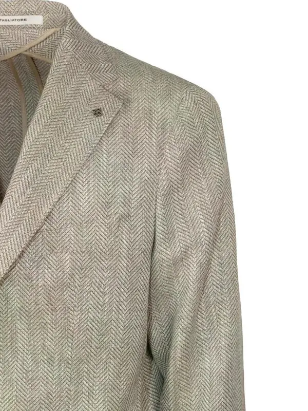 Tagliatore Herringbone Button Jacket