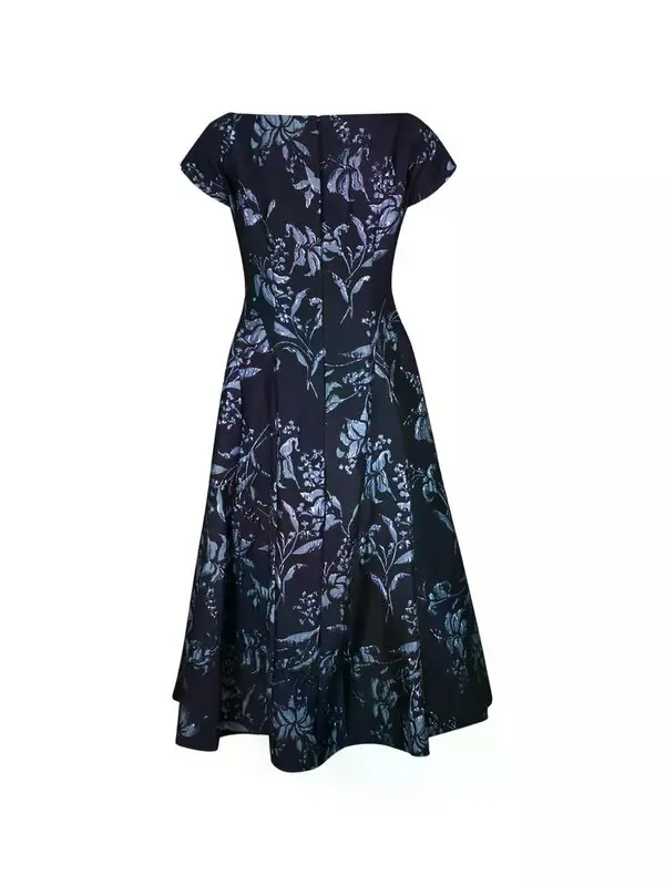 Lela Rose Floral Pattern A-line Midi Dress
