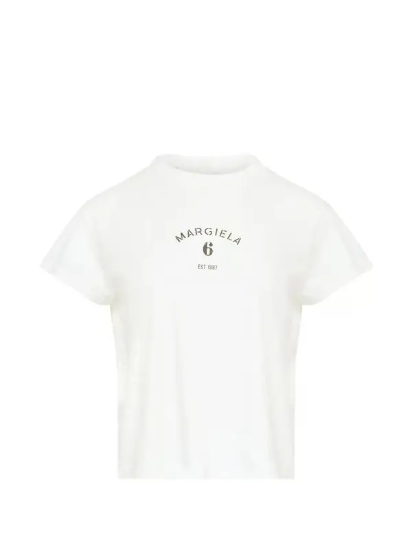 MAISON MARGIELA Crewneck Printed T-shirt - White