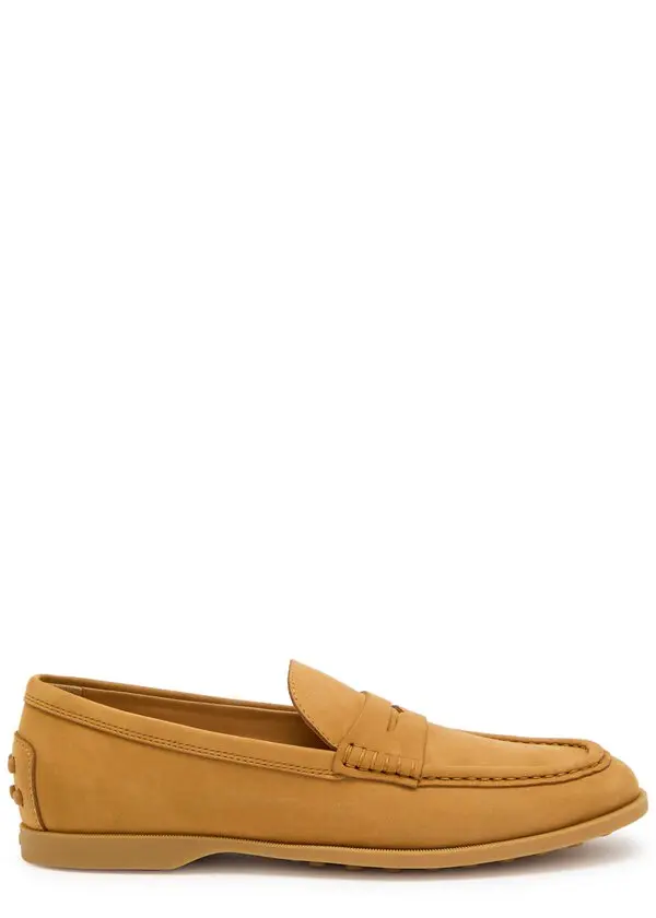 TOD'S Gomma Leggero Nubuck Loafers - Tan