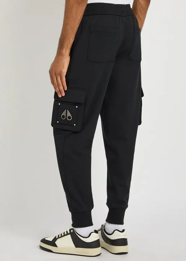 Moose Knuckles Hartsfield Tapered-leg Cotton Cargo Sweatpants - Black