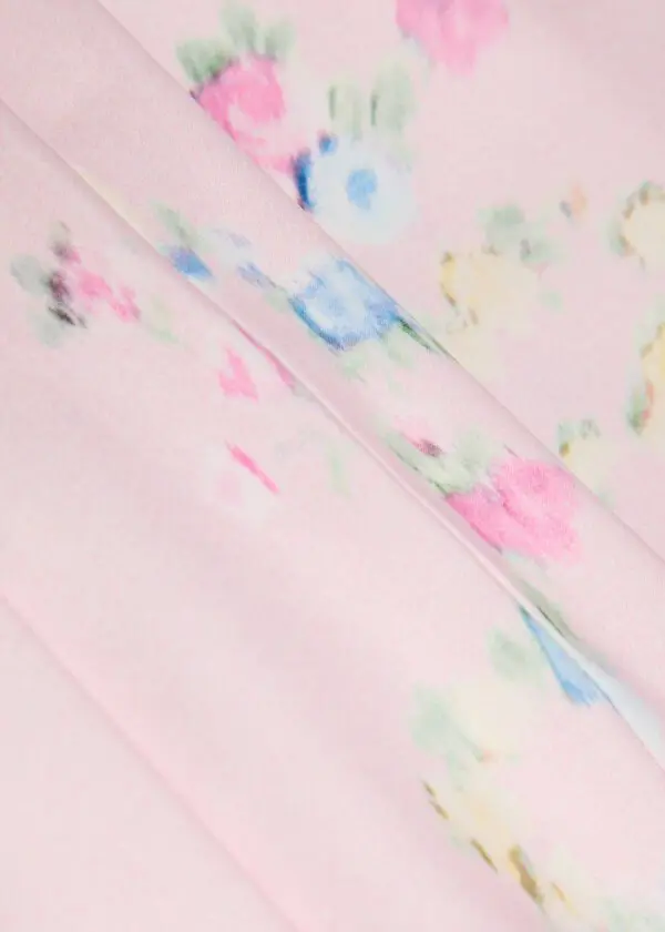 LoveShackFancy Floral-print Satin Midi Slip Skirt - Pink