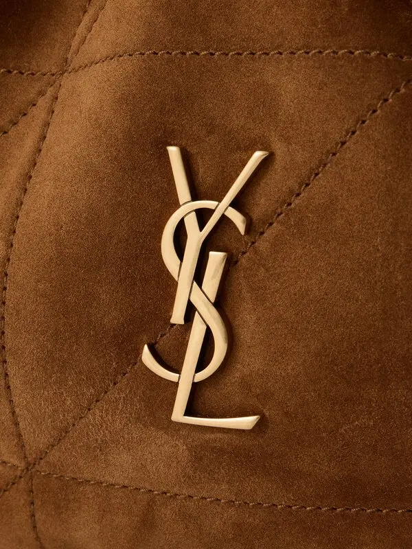 Saint Laurent Jamie Quilted Suede Shoulder Bag - Brown
