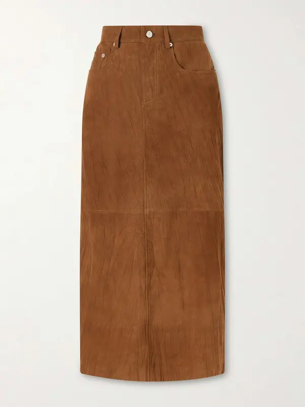 Proenza Schouler White Label Suede Maxi Skirt - Brown