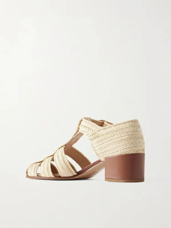 Gabriela Hearst Lyle 50 Raffia Block Heel Sandals