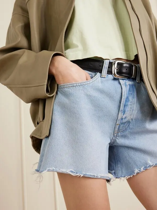 AGOLDE Parker Frayed Denim Shorts