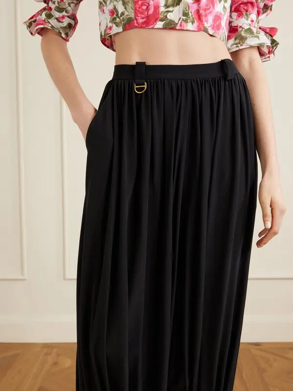 Chloé Silk Crepe De Chine Balloon Pants - Black