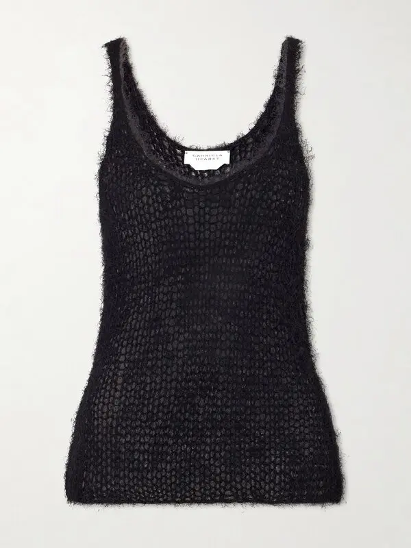 Gabriela Hearst Nur Open-knit Silk And Cashmere-blend Top