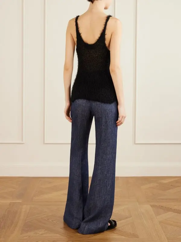 Gabriela Hearst Nur Open-knit Silk And Cashmere-blend Top