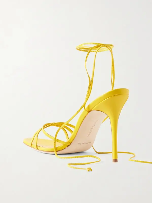 Manolo Blahnik Leva 105 Leather Sandals - Yellow