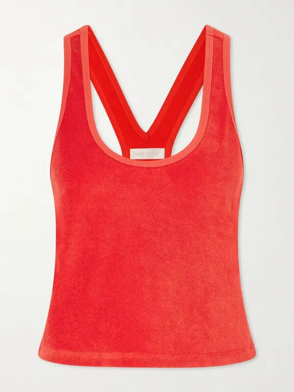 Suzie Kondi Tia Cotton-blend Terry Tank Top - Red