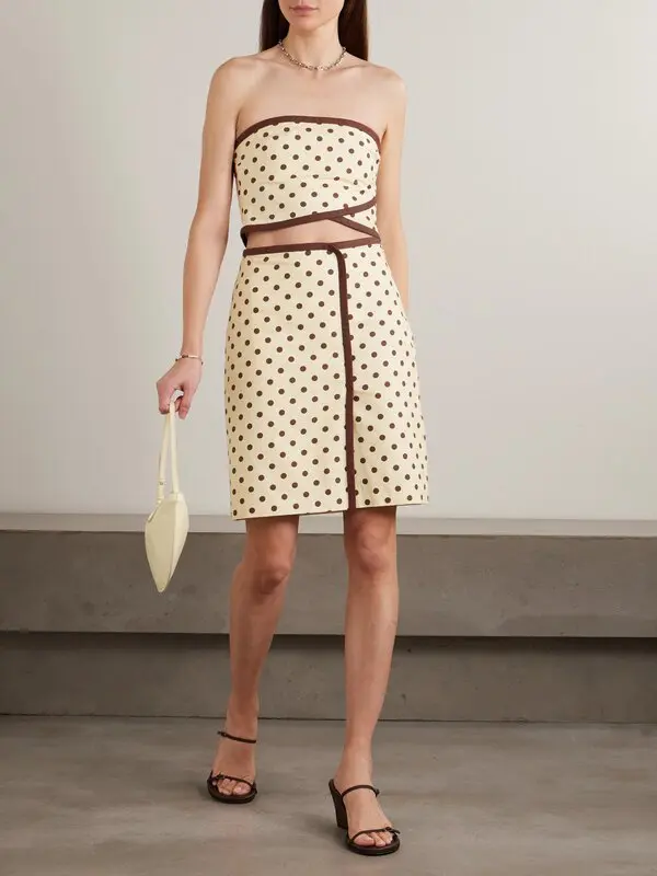 Posse Bowie Wrap-effect Polka-dot Midi Skirt