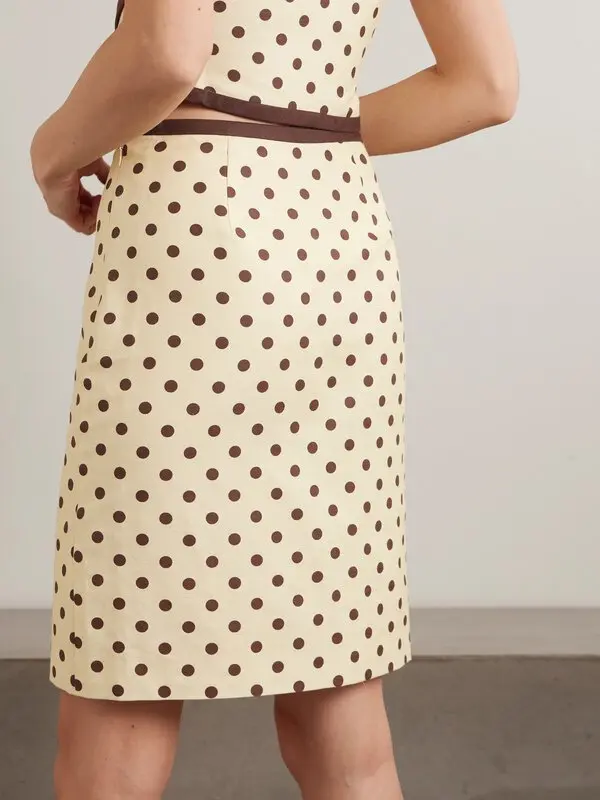 Posse Bowie Wrap-effect Polka-dot Midi Skirt