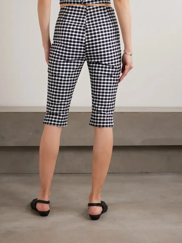 Posse Chiara Cropped Checked Cotton-blend Capri Pants