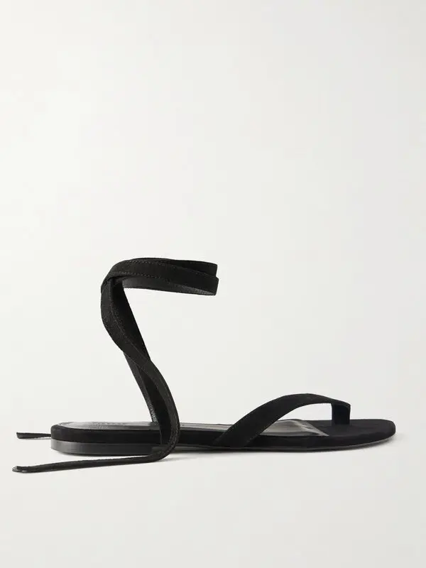 Proenza Schouler Suede Tie Fastening Sandals - Black