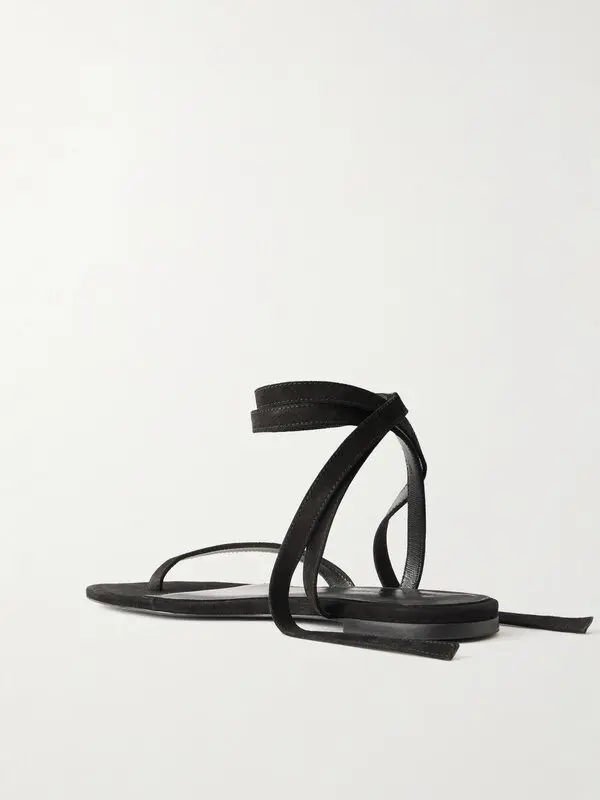 Proenza Schouler Suede Tie Fastening Sandals - Black