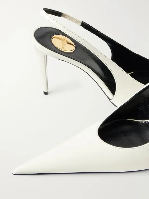 Saint Laurent Guermantes Leather Slingback Pumps