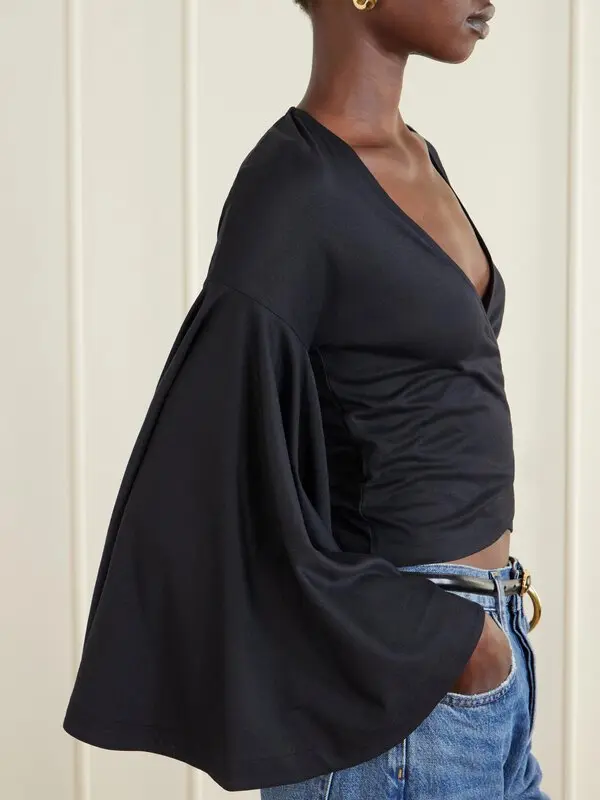 Jacquemus The Ventadou Paper-blend Wrap Top