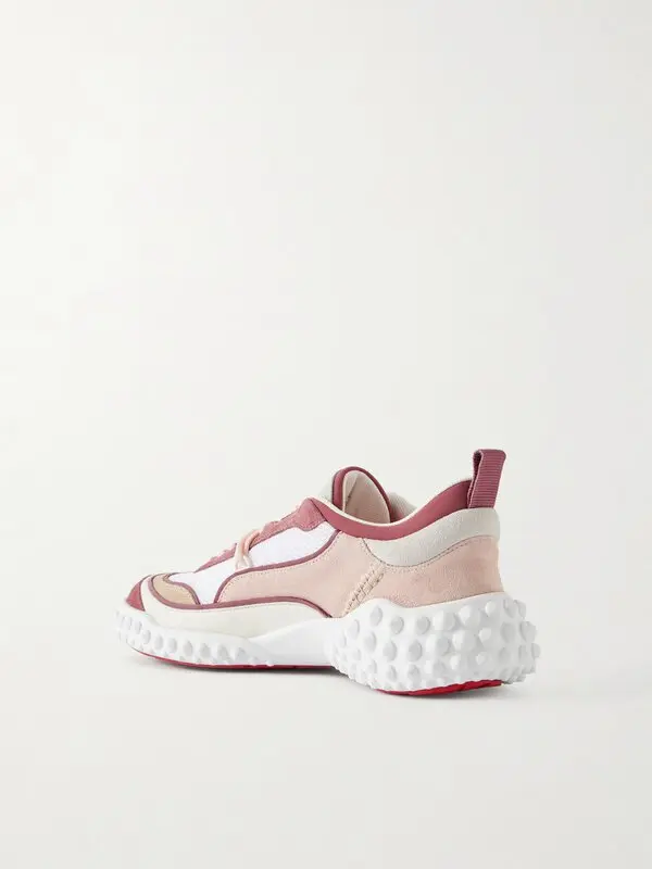 CHRISTIAN LOUBOUTIN Mara Suede And Mesh Trainers - Pink