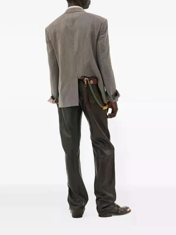 Versace Embossed Leather Trousers
