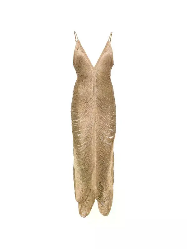 BLESS Solé Fringe V-neck Dress