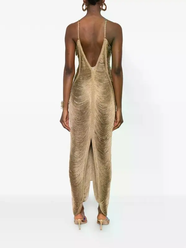 BLESS Solé Fringe V-neck Dress