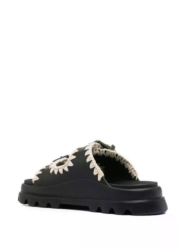 Mou Buckle-strap Crochet-detail Sandals