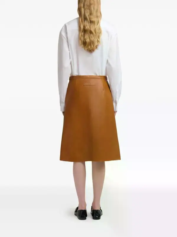 Marni Floral Intarsia Leather Skirt