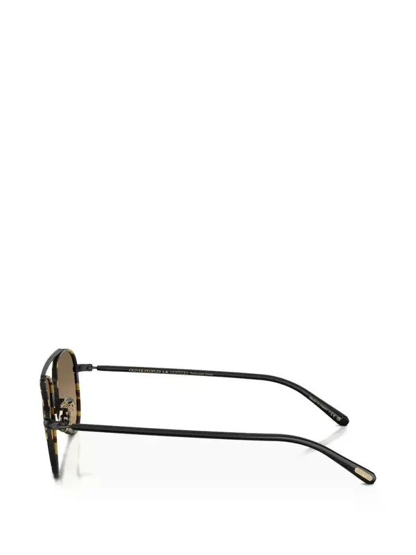 Oliver Spencer Aviator Sunglasses With Tortoiseshell Effect Brow Bar