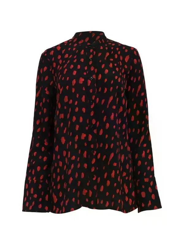 Proenza Schouler Printed Long Sleeve Blouse - Black