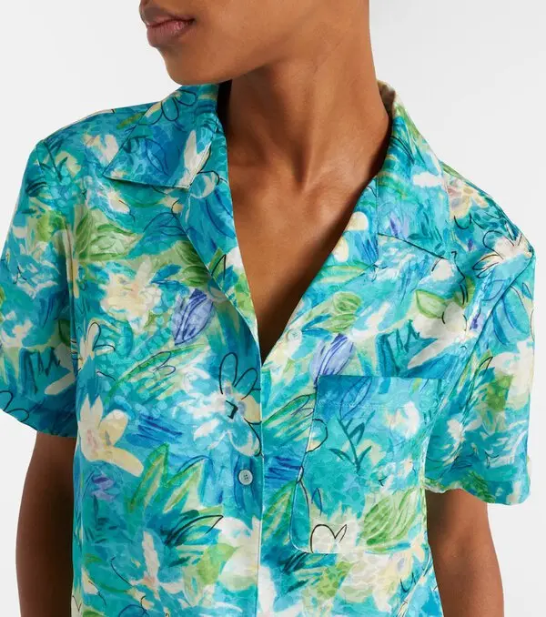 Chloé Floral Cotton-blend Bowling Shirt