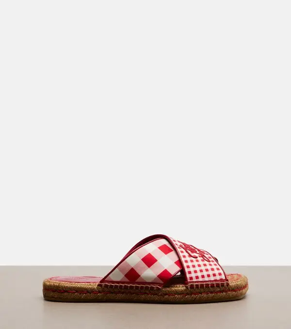 JIMMY CHOO Aciel Checked Espadrille Sandals