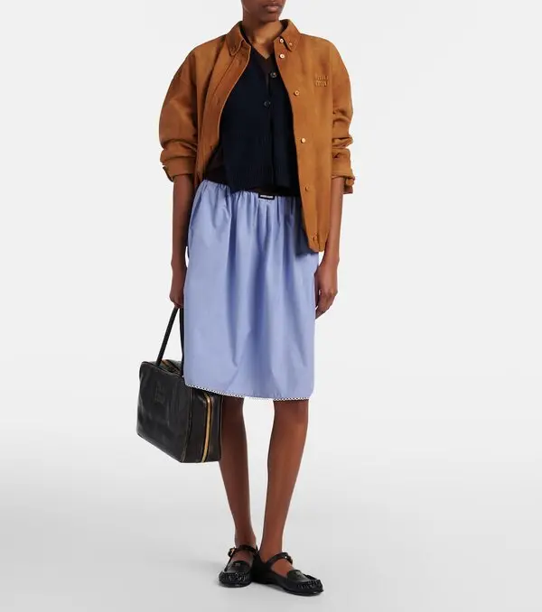 Miu Miu Suede Blouson Jacket - Brown