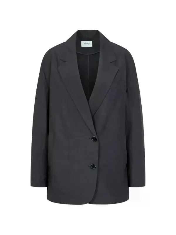 STUDIO TOMBOY Single-breasted Relaxed-fit Cotton Blazer - Grey