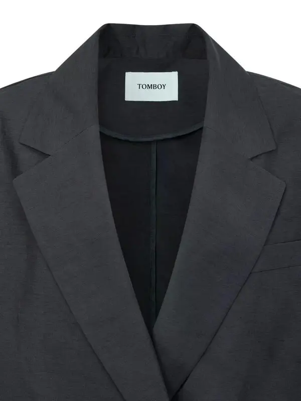 STUDIO TOMBOY Single-breasted Relaxed-fit Cotton Blazer - Grey