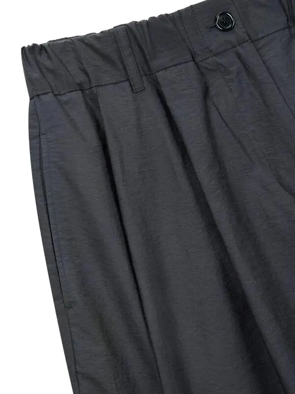 STUDIO TOMBOY Wide-leg Pleated Cotton Trousers - Grey