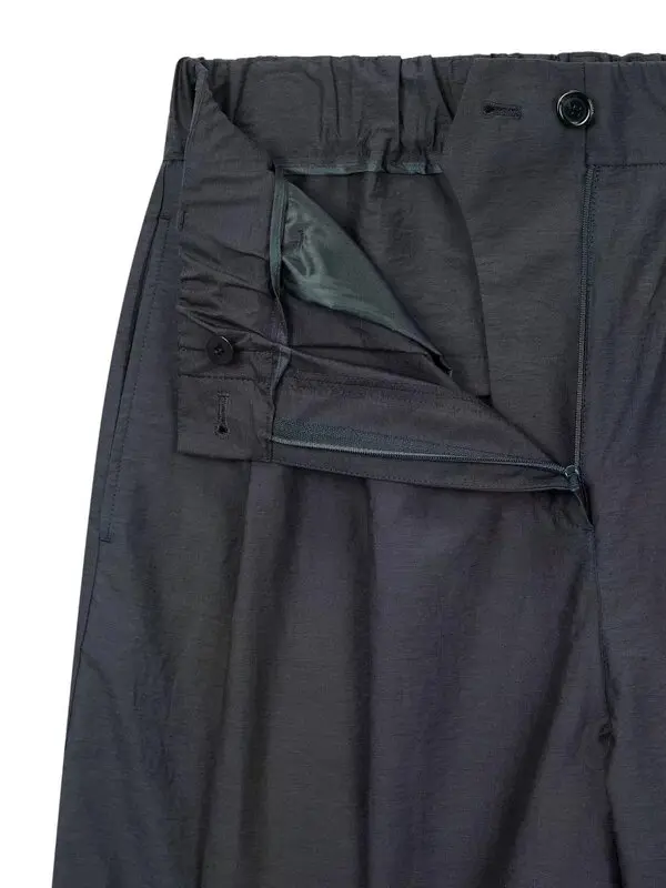 STUDIO TOMBOY Wide-leg Pleated Cotton Trousers - Grey
