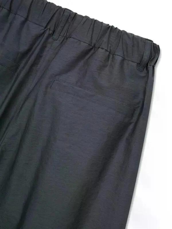 STUDIO TOMBOY Wide-leg Pleated Cotton Trousers - Grey