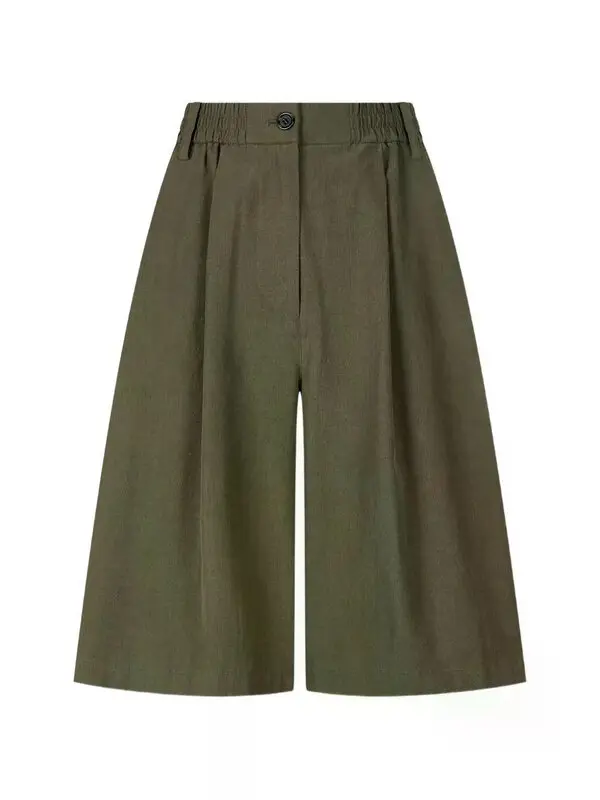 STUDIO TOMBOY Elasticated-waist Pleated Shorts - Green