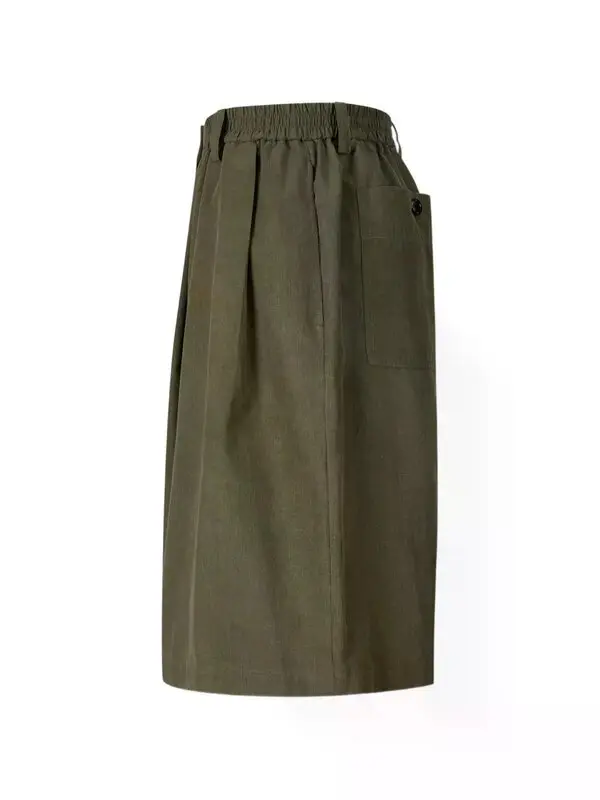 STUDIO TOMBOY Elasticated-waist Pleated Shorts - Green