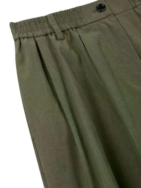 STUDIO TOMBOY Elasticated-waist Pleated Shorts - Green