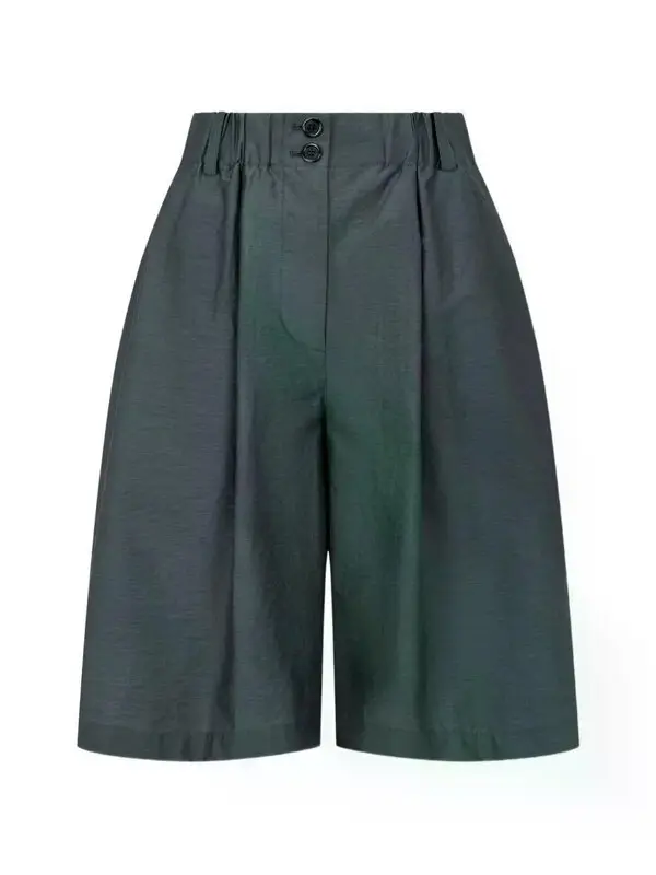 STUDIO TOMBOY Relaxed-fit Pleated Cotton Shorts - Grey