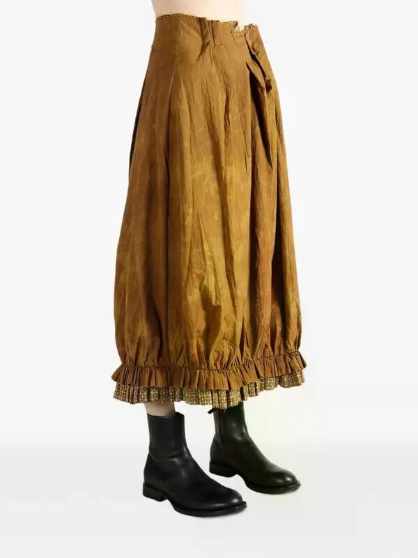COMMUNS Pleated Ruffle Hem Skirt