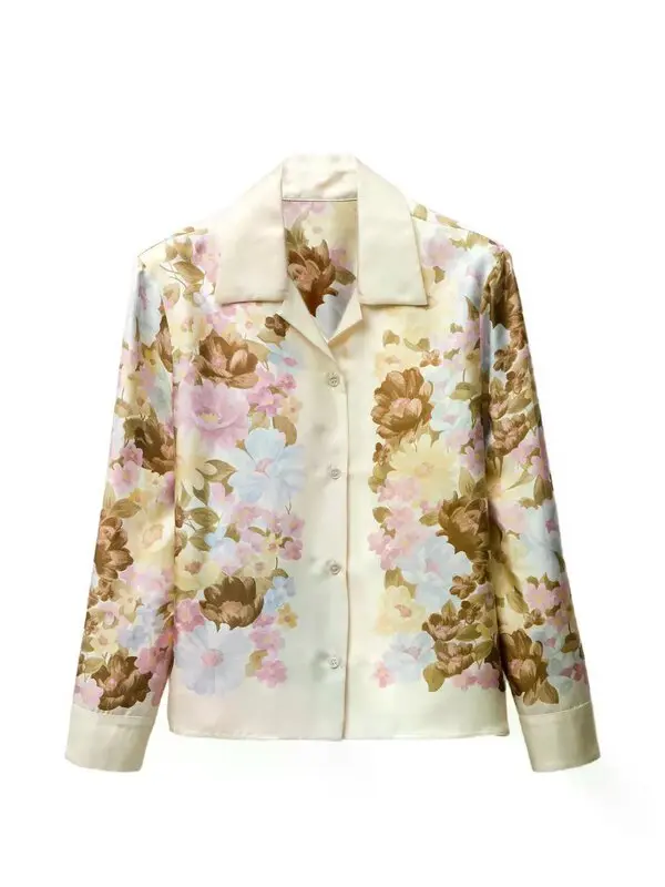 Versace The Meadow' Floral Print Silk Twill Shirt