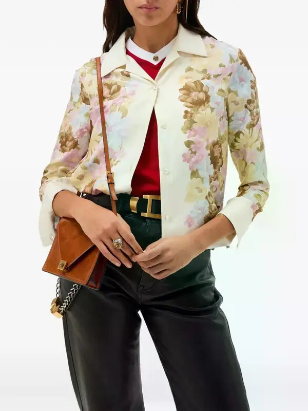 Versace The Meadow' Floral Print Silk Twill Shirt