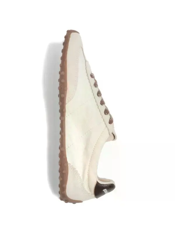 Bimba Y Lola Off-white Lace-up Suede Panel Sneakers - Neutrals