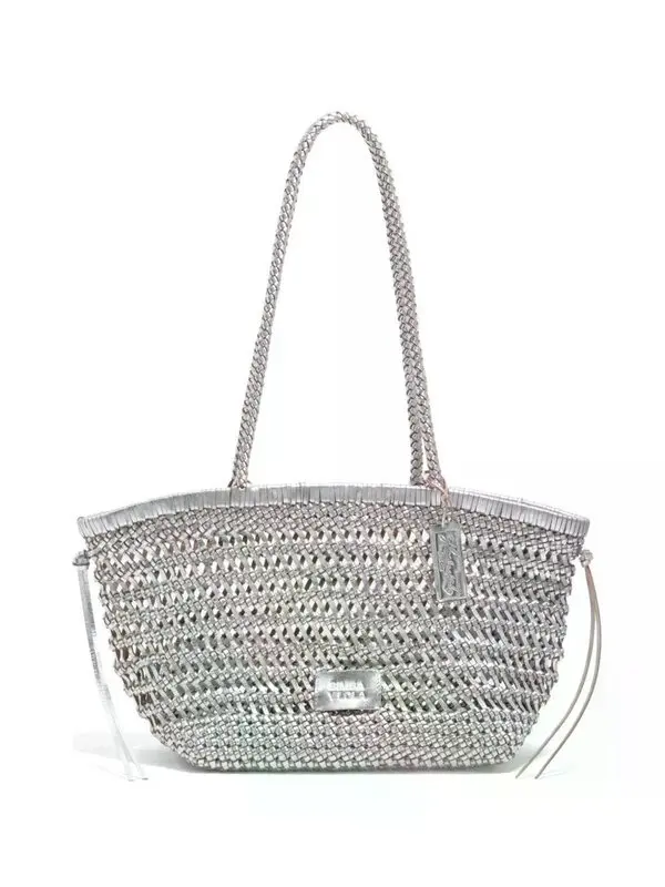 Bimba Y Lola Woven Braided Handle Tote Bag