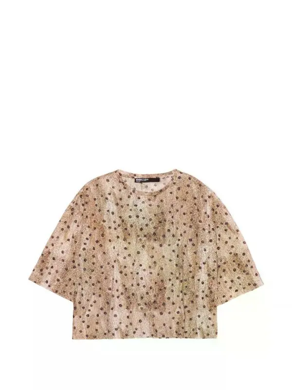 Bimba Y Lola Polka Dot T-shirt - Neutrals