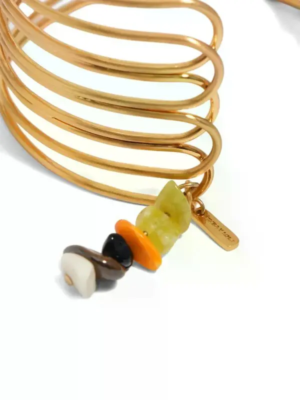 Bimba Y Lola Layered Beaded Cuff Bracelet - Gold