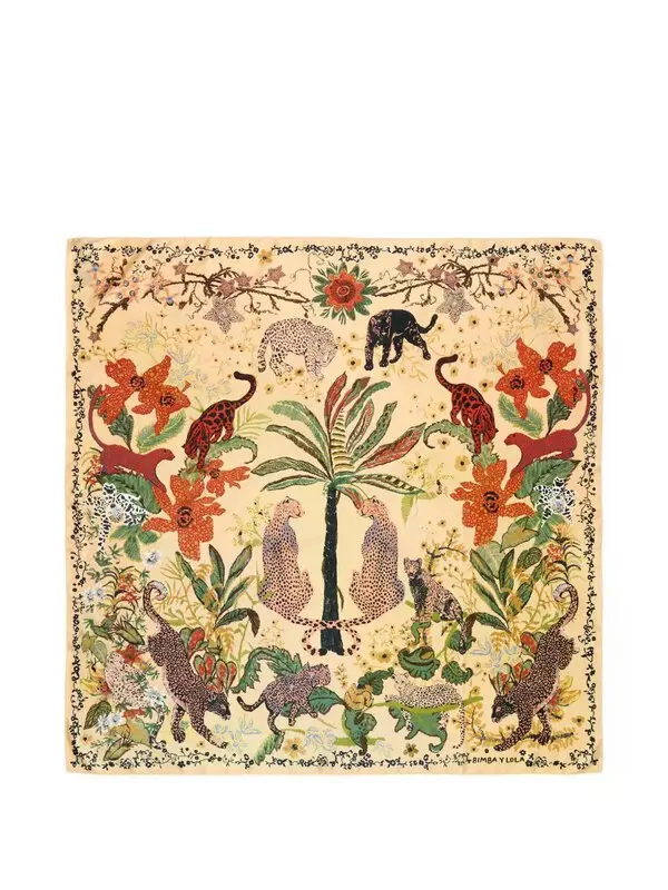 Bimba Y Lola Jungle-print Scarf - Neutrals
